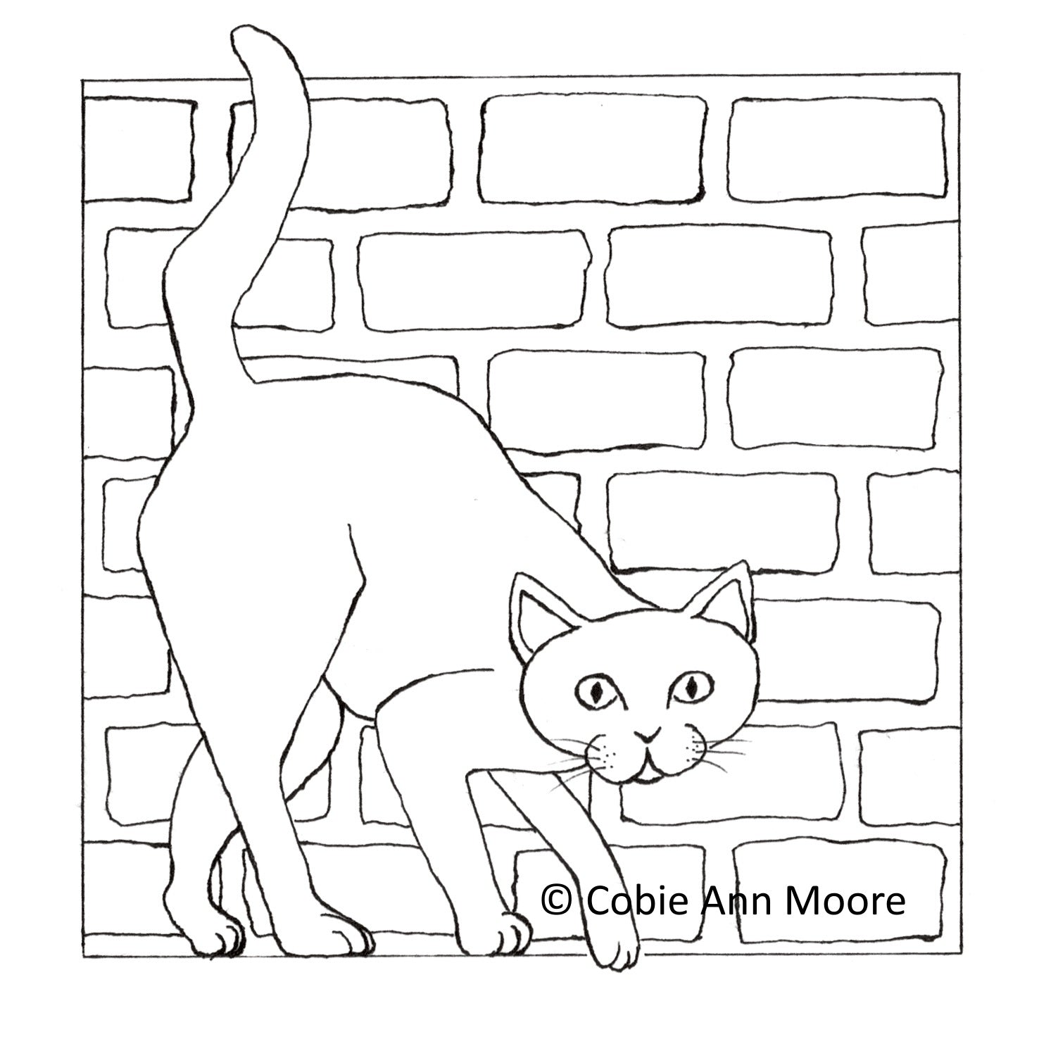 Curious Cat (Colour-In) – Cobie Ann Moore